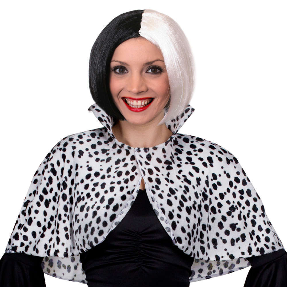 Ladies Dalmatian Cape + Bob Wig - I Love Fancy Dress