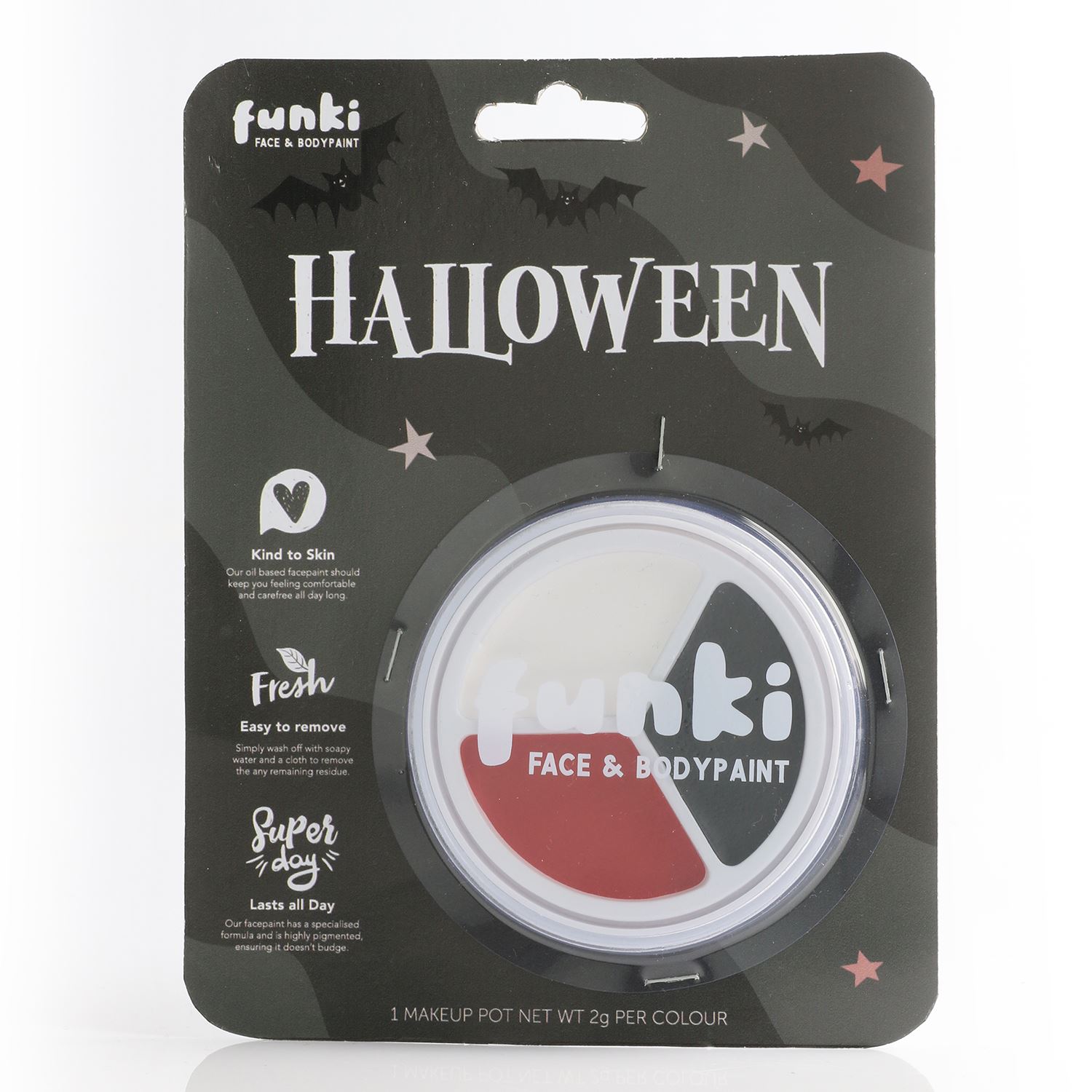 Funki Halloween Red, Black, White, Face and Body Paint Pot - I Love ...